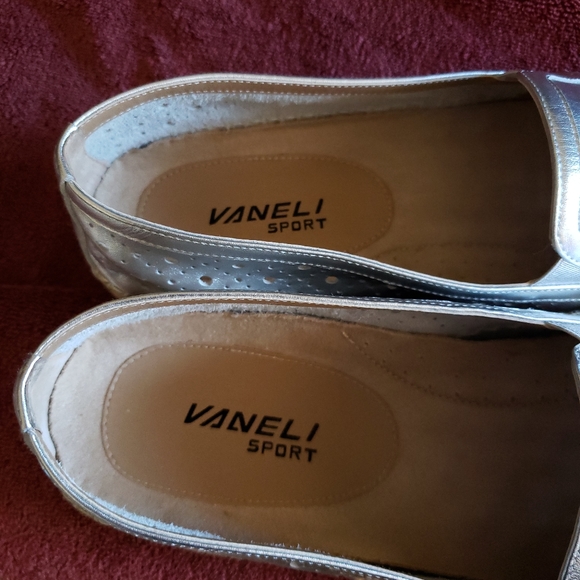 Vaneli | Shoes | New Vaneli Espadrille Flats Leather Silver | Poshmark